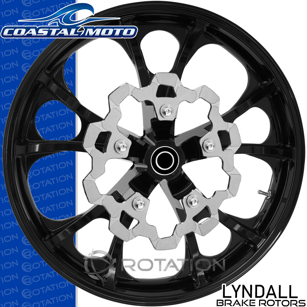 Coastal Moto Largo 3D Black Custom Motorcycle Wheel | RotationWheels.com