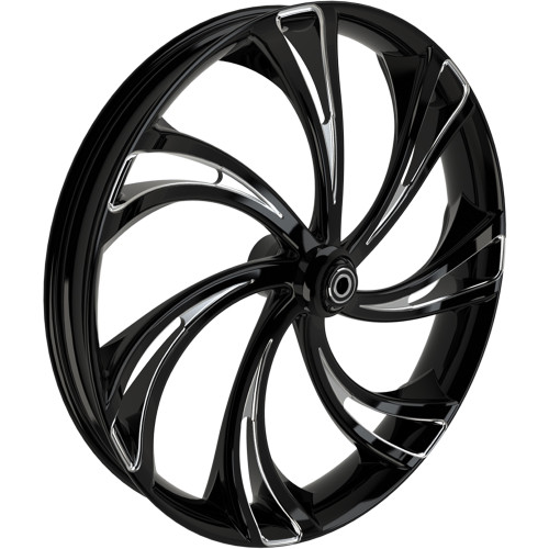 SMT Machining V-Arm 3D Black Cut Harley Wheel | rotationwheels.com