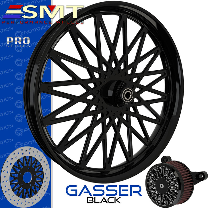 SMT Machining Gasser Black Harley Wheel | rotationwheels.com