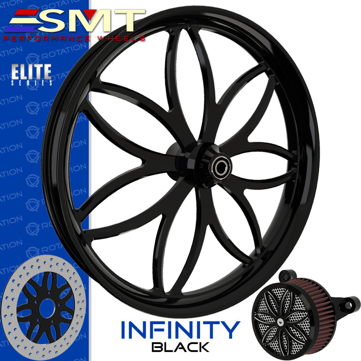 SMT Machining Infinity Black Custom Motorcycle Wheel Package ...