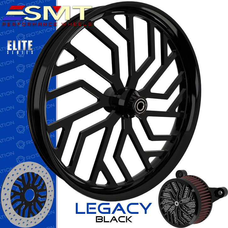 SMT Machining Legacy Black Custom Motorcycle Wheel Package ...