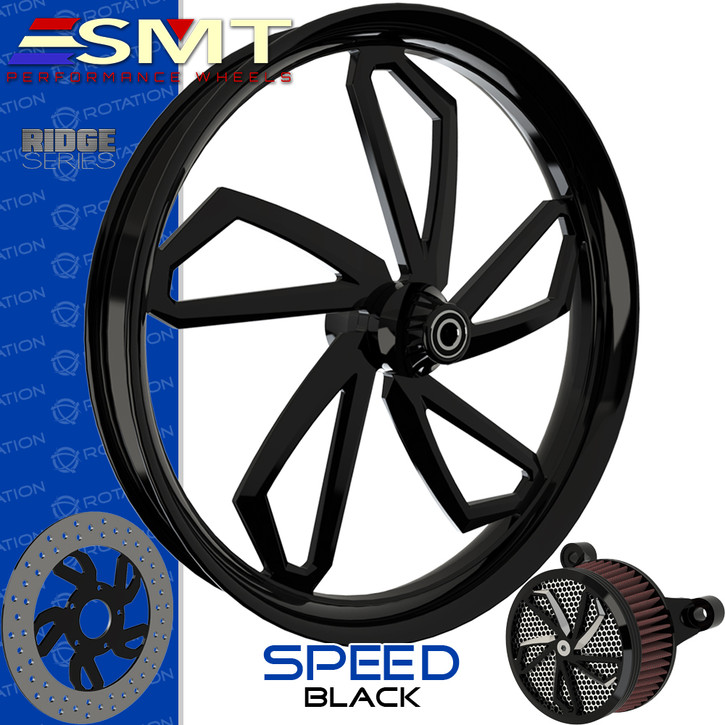SMT Machining Speed Black Custom Motorcycle Wheel Package ...