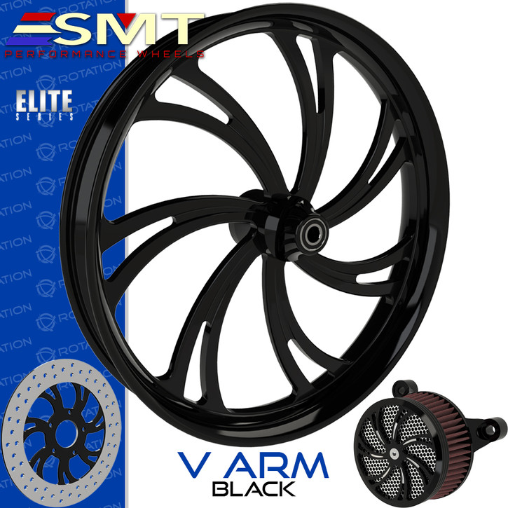 SMT Machining V Arm Black Custom Motorcycle Wheel Package ...