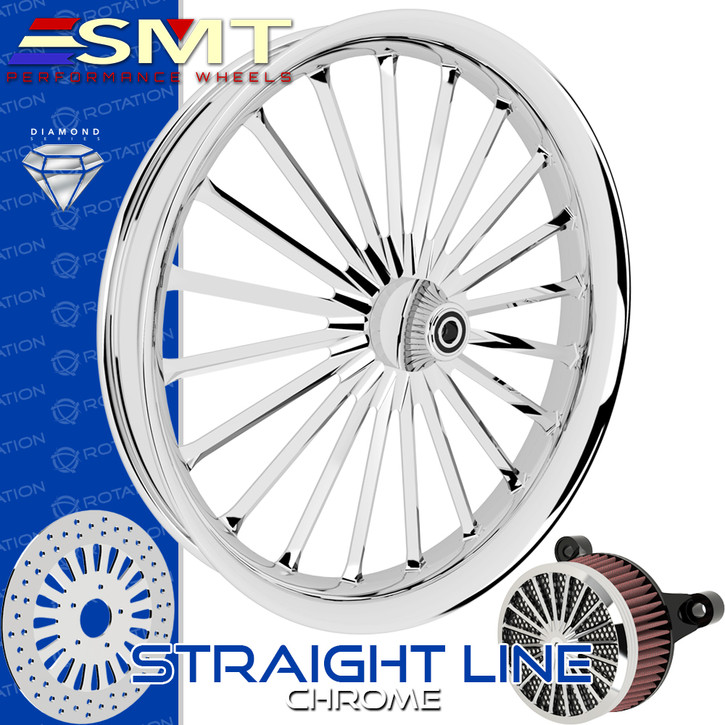 SMT Machining Straight Line Chrome Harley Wheel | rotationwheels.com
