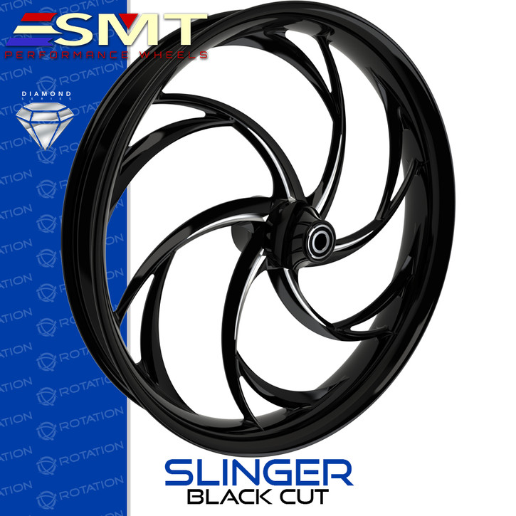 SMT Machining Slinger Black Cut Custom Motorcycle Wheel Package ...
