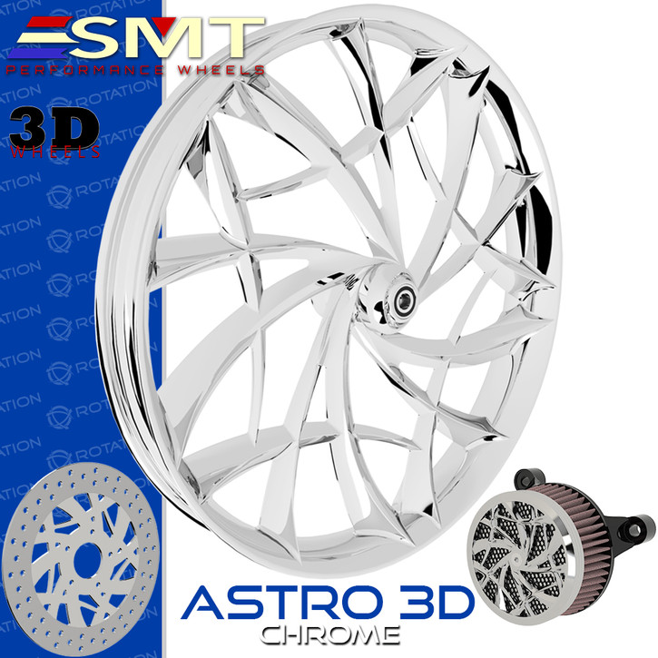 SMT Machining Astro 3D Chrome Harley Wheel | rotationwheels.com