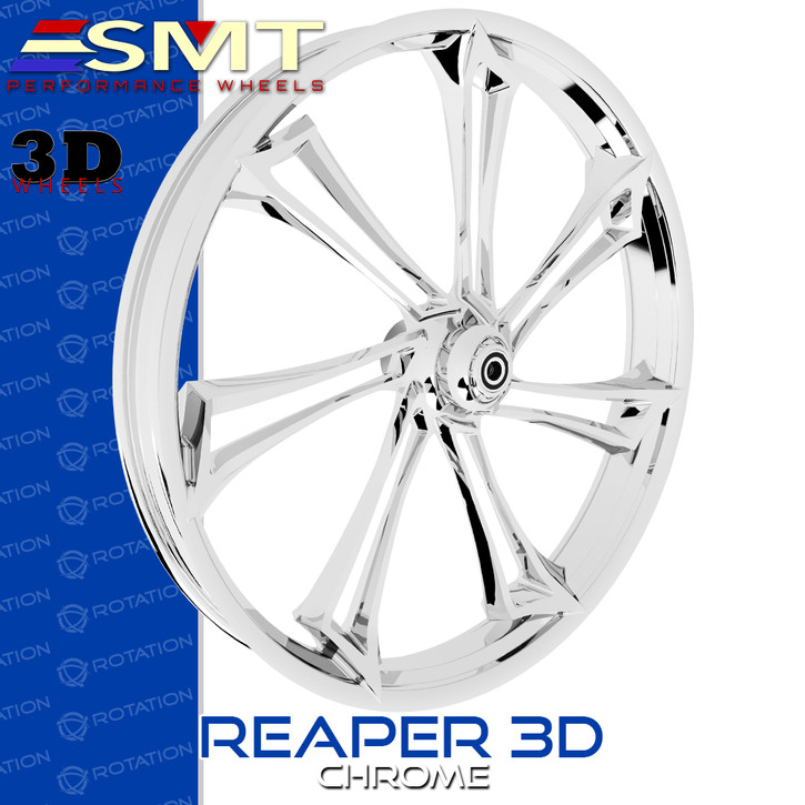 SMT Machining Reaper 3D Chrome Custom Motorcycle Wheel Package ...