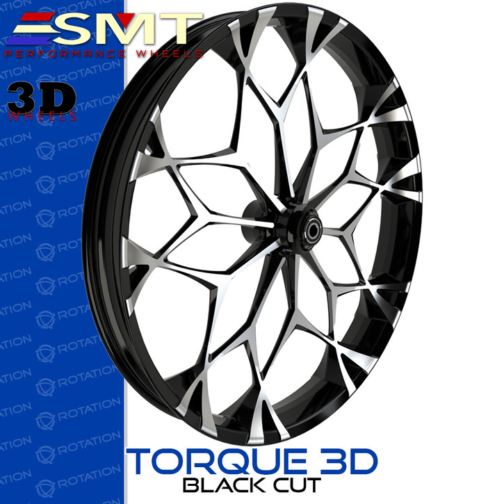 SMT Machining Torque 3D Black Cut Custom Motorcycle Wheel Package ...