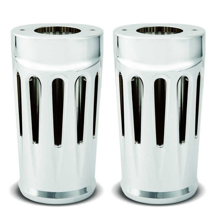 Arlen Ness Deep Cut Fork Cans Chrome Harley | rotationwheels.com