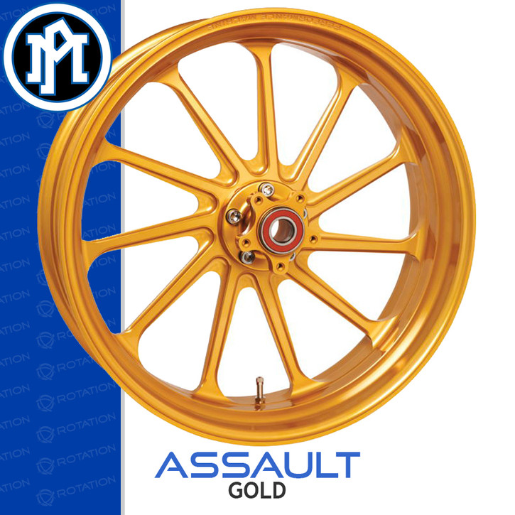 Performance Machine PM Assualt Gold Harley Wheel | rotationwheels.com