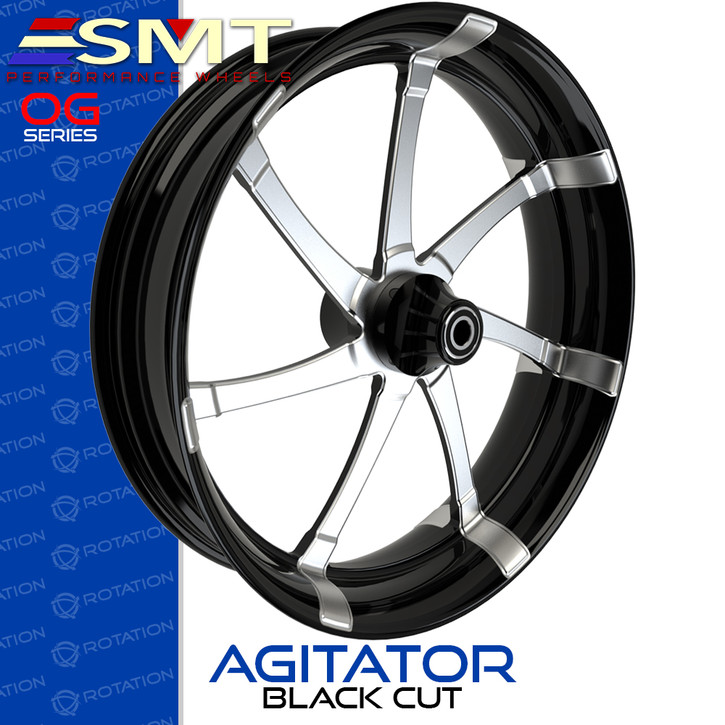 SMT Machining OG18 Agitator Black Cut Custom Motorcycle Wheel Package ...