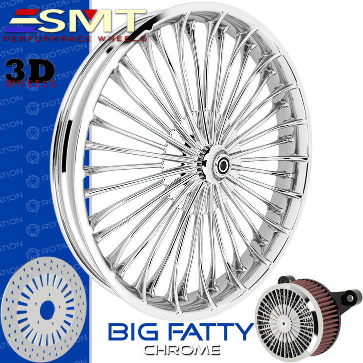 SMT Machining Big Fatty 3D Chrome Custom Motorcycle Wheel Package ...