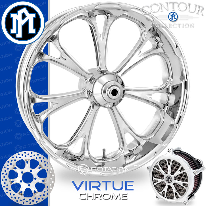 Performance Machine PM Virtue Contour Torque Chrome Custom Motorcycle ...