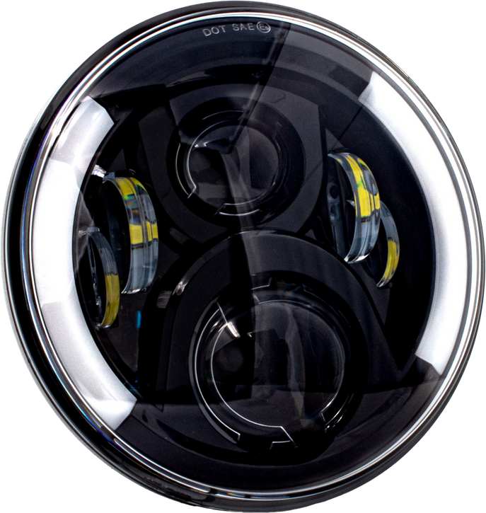 Letric Lighting 7" Deluxe LED Headlight with Integrated Switchback Turn ...