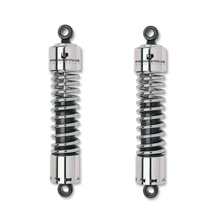 Progressive Suspension 412 Chrome Rear Shocks Harley Touring ...