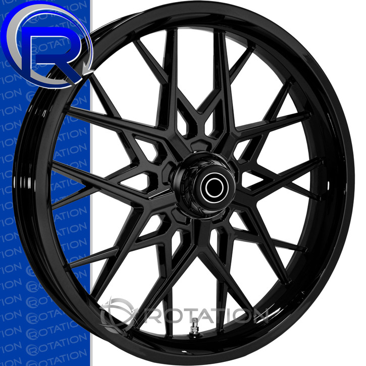 Replica Prodigy Razor Black 21" Custom Harley Wheel | rotationwheels.com