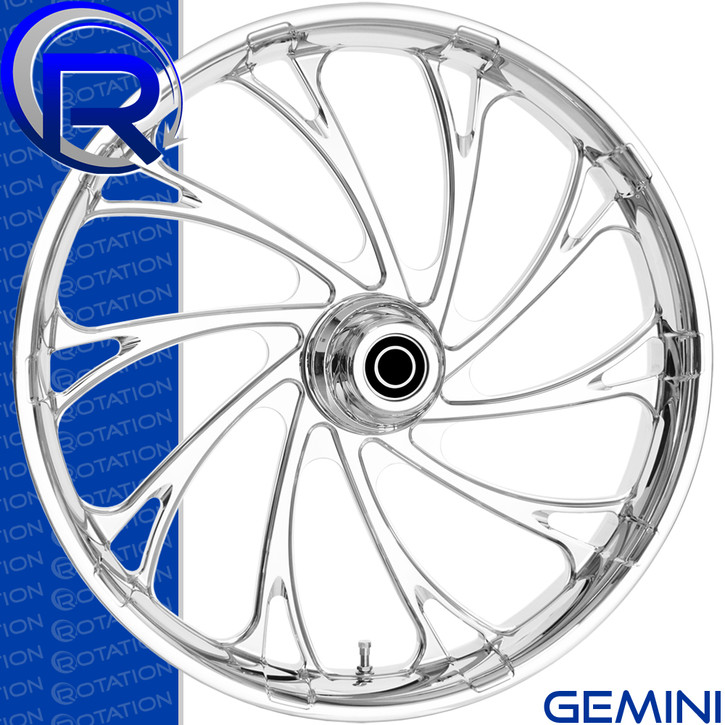 Gemini Chrome Custom Harley Wheel | rotationwheels.com