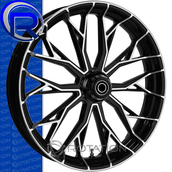 Replica Raider Black Cut 21" Custom Harley Wheel | rotationwheels.com