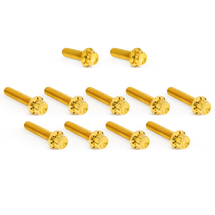 Arlen Ness 12-Point Cam Cover Bolt Kit Gold Titanium | RotationWheels.com