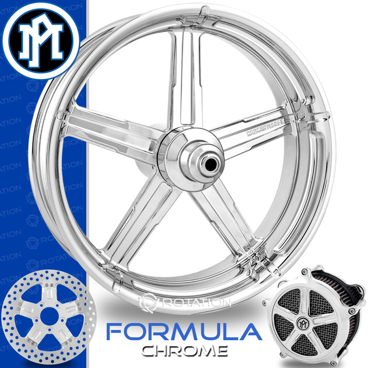 Performance Machine PM Formula Chrome Custom Motorcycle Wheel ...