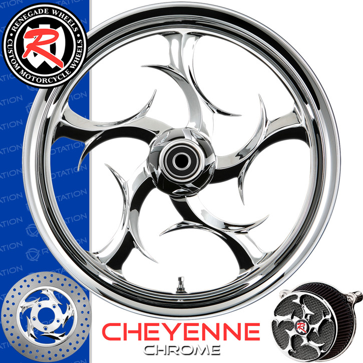 Renegade Cheyenne Chrome Harley Wheel | rotationwheels.com