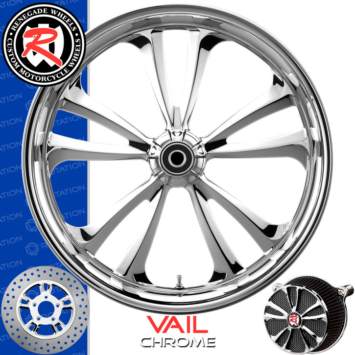 Renegade Vail Chrome Harley Wheel | rotationwheels.com