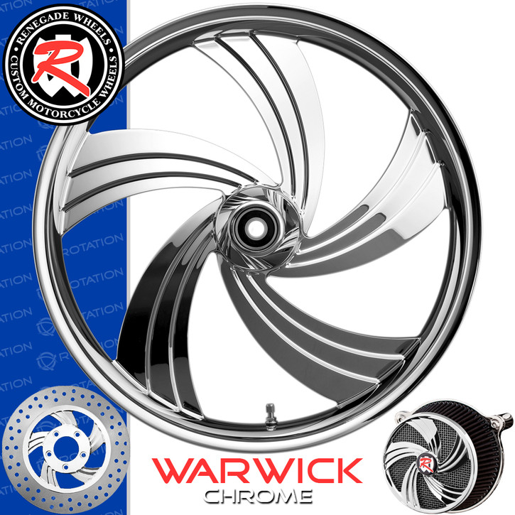 Renegade Warwick Chrome Harley Wheel | rotationwheels.com