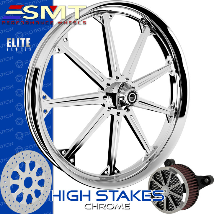 SMT Machining High Stakes Chrome Custom Motorcycle Wheel Package ...