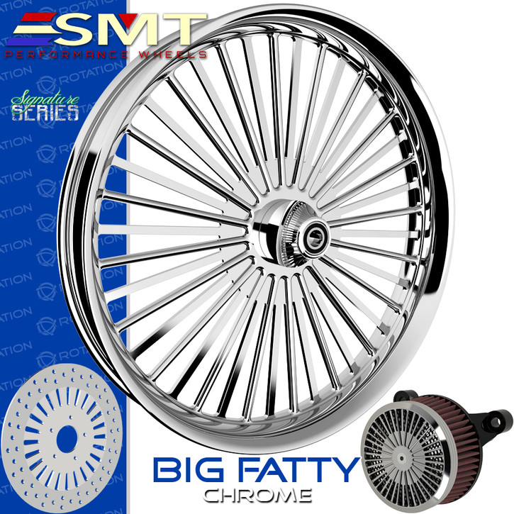 SMT Machining Big Fatty Chrome Custom Motorcycle Wheel Package ...