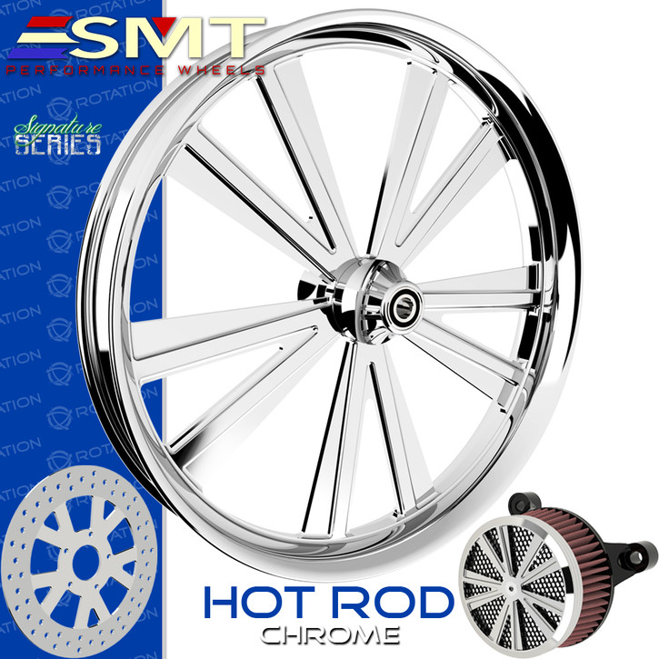 SMT Machining Hot Rod Chrome Custom Motorcycle Wheel Package ...