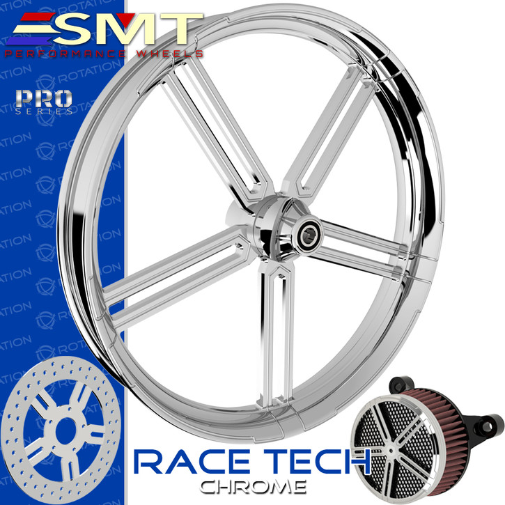 SMT Machining Race Tech Chrome Custom Motorcycle Wheel Package ...