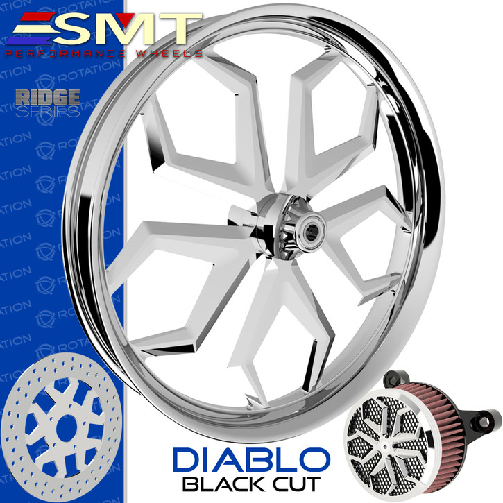 SMT Machining Diablo Chrome Custom Motorcycle Wheel Package ...