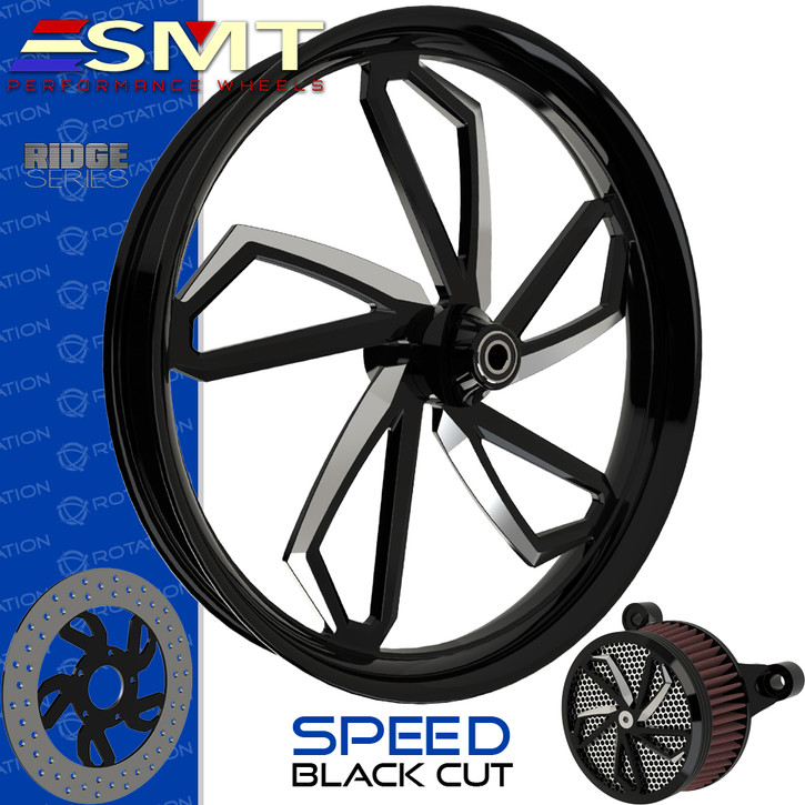SMT Machining Speed Black Cut Custom Motorcycle Wheel Package ...