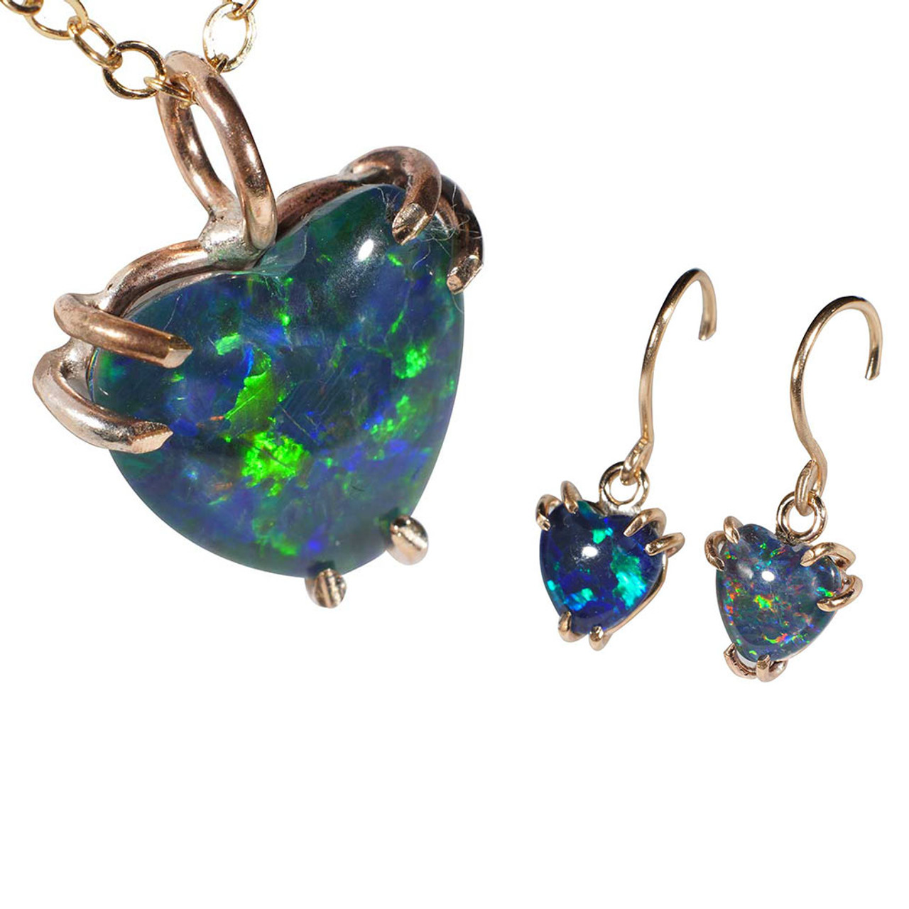 Opal heart jewelry - Australian Opal Direct