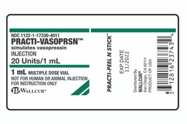 Practi-Vasopressin 1 mL Peel-N-Stick Labels (for training)