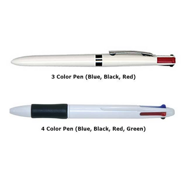 3- or 4-Color Pen (Blue, Black, Red or Black, Blue, Red, Green) (For ...