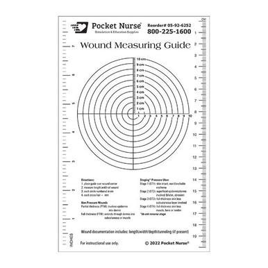 Pocket Nurse Wound Measuring Guide 05-92-6252