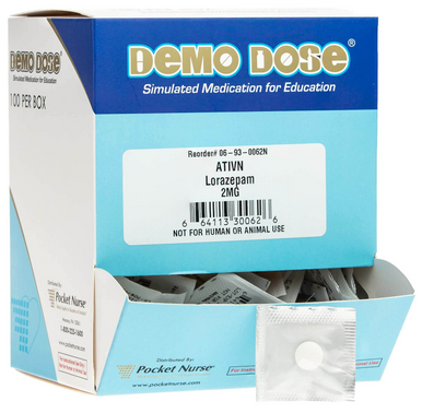 Demo Dose LORazepam (Ativn) 2mg tablet UD (For Training Purposes Only ...