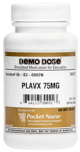Demo Dose Plavx 75 mg - 100 Pills/Bottle (For Training Purposes Only ...