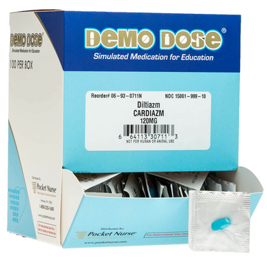 Demo Dose® DilTIAZm (Cardizm) 120 mg - 100 Pills/Box (For Training ...