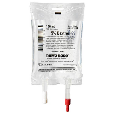Demo Dose® 5% Dextros IV Fluid, Multiple Volume Options (For Training ...