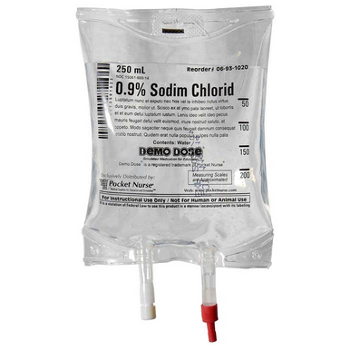 Demo Dose 0.9% Sodim Chlorid IV Fluid, Multiple Volume Options (For ...