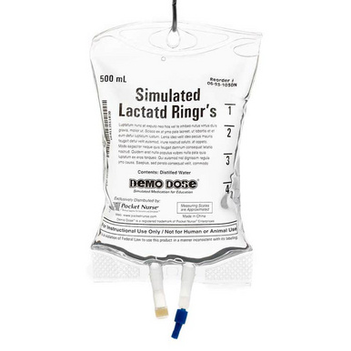 Demo Dose Lactated Ringrs IV Fluid, Two Volume Options (For Training ...