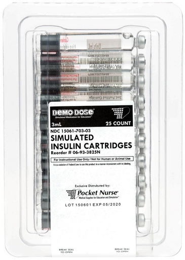 Demo Dose Simulated Insulin Cartridges 3 mL (For Training Purposes Only ...