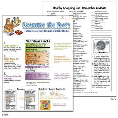 Nutrition Label Handouts - 8-1/2 in. x 11 in. - 75 Sheets