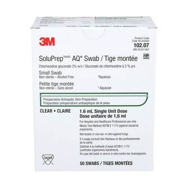 3M™ SoluPrep™ (AQ) Swab (2% w/v chlorhexidine gluconate swab), 102.07 ...