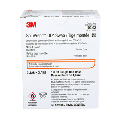 3M™ Soluprep™ Quarter Dose (QD) Swab (0.5% w/v chlorhexidine gluconate ...