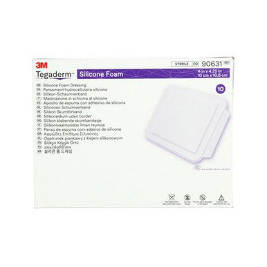 3M™ Tegaderm™ Silicone Foam Dressing 90631, Non-Bordered, 4 in x 4.25 ...