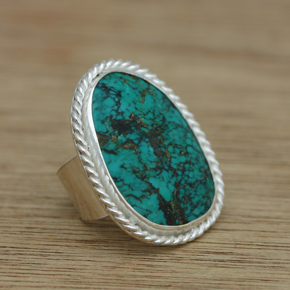 Chunky turquoise ring - Toby Eagle Jewellery