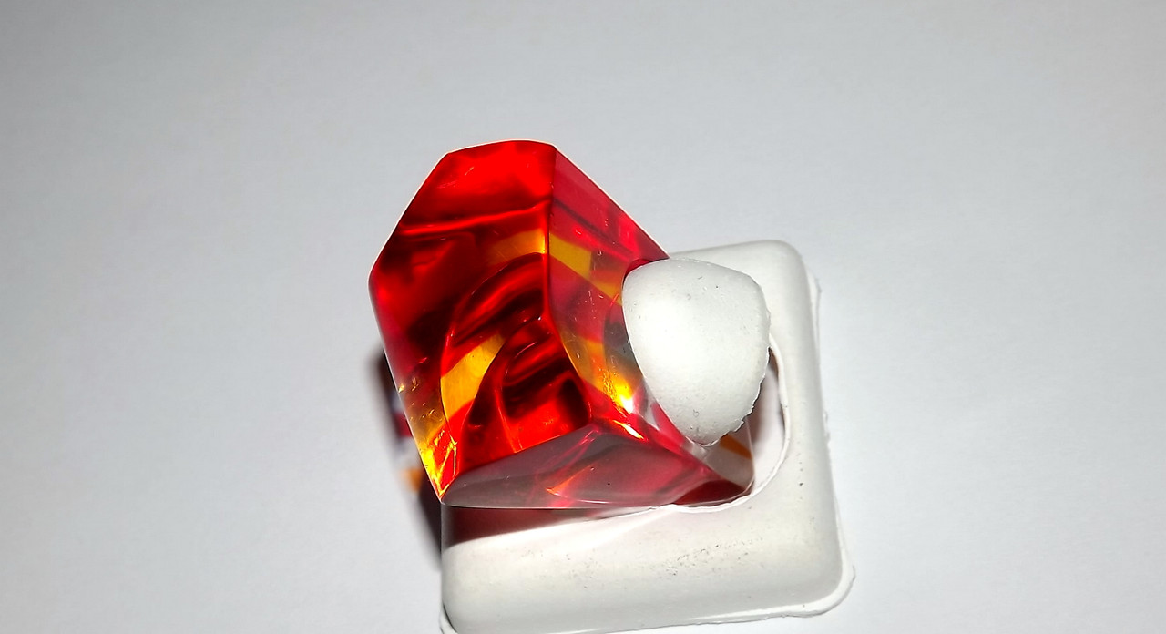 Huge Vintage 60's Perspex Lucite Red Yellow Orange Laminated Clear ...